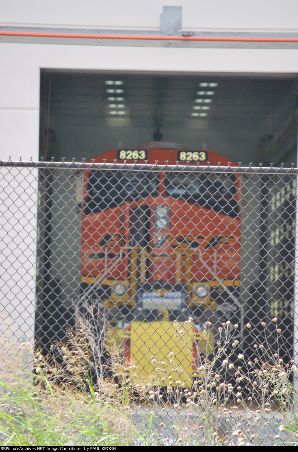 The Newest ES44C4 Painted in Her BNSF Swoosh Logo Paint BNSF 8263 is pulled onto the Transfer ...